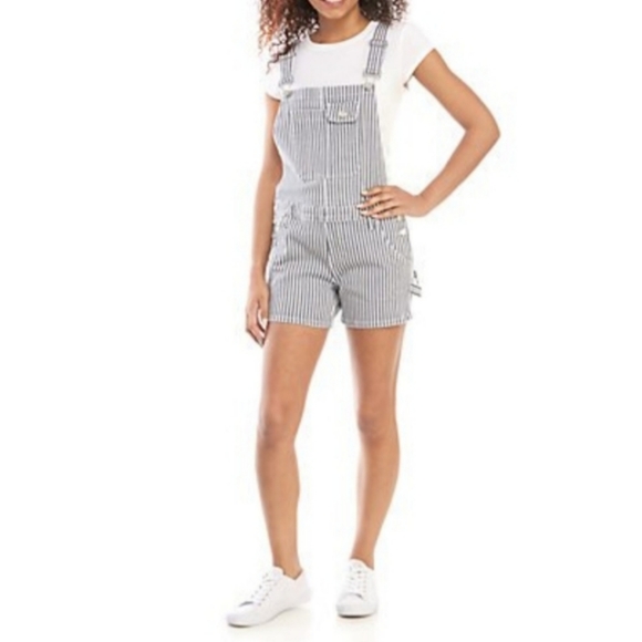 Indigo Rein | Shorts | Indigo Rein Stripe Shortalls In Medium Bluewhite ...